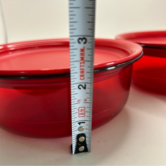 Tupperware | Kitchen | New Vintage Tupperware Red Table Collection Set ...
